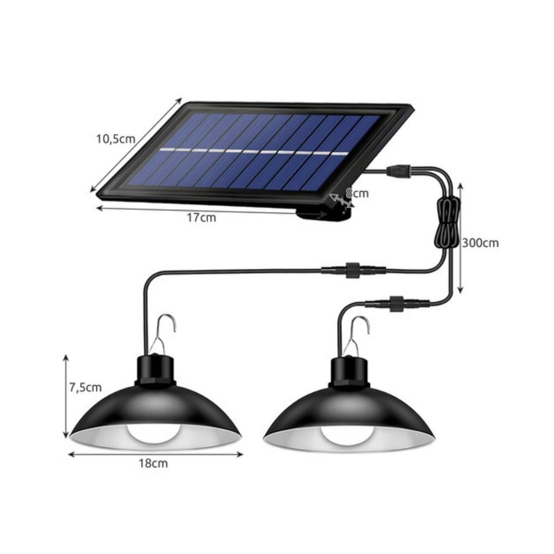 2x viseča solarna solarna svetilka 29 LED + solarni panel z 3600 mAh ...